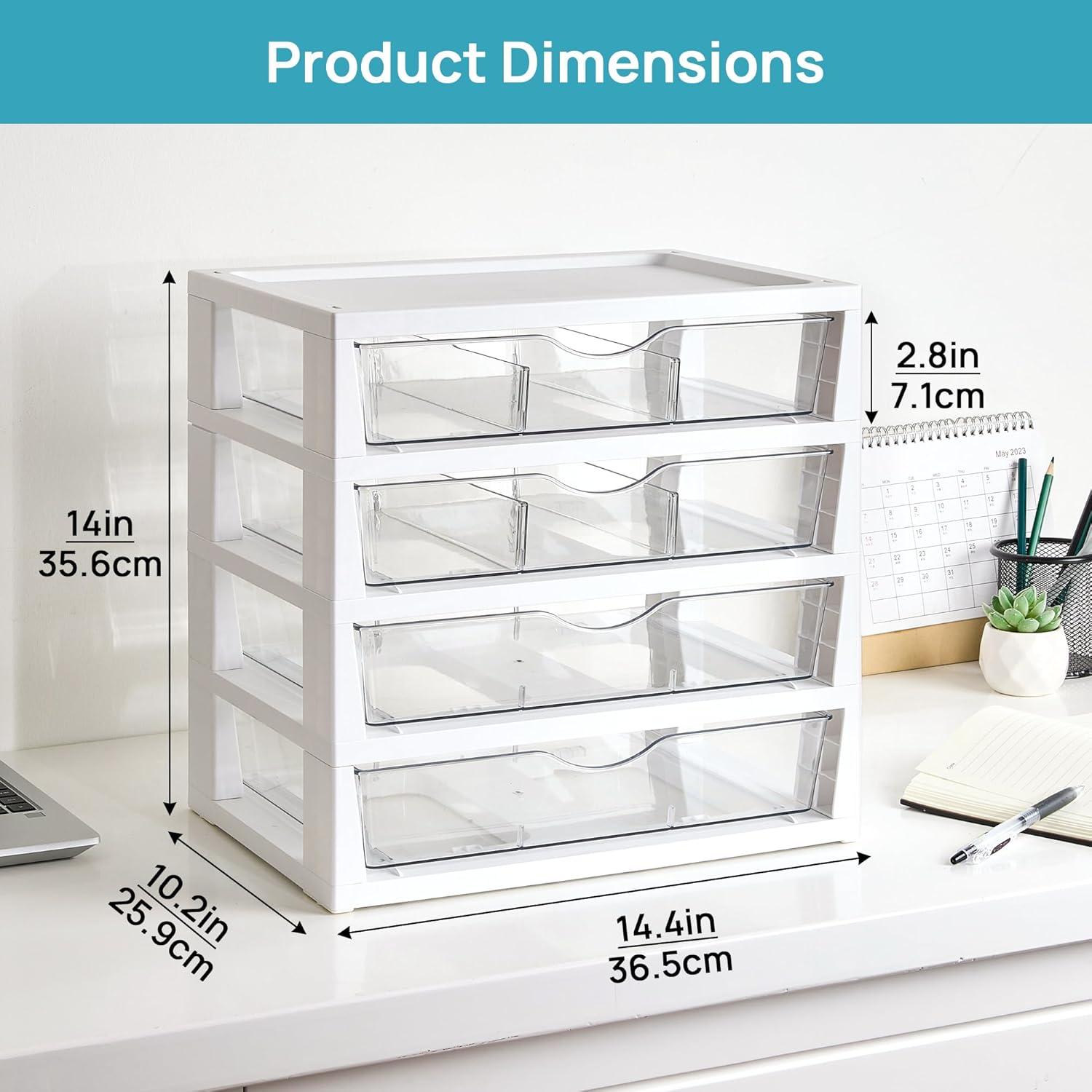 Vtopmart Clear Desk Organizer, 4-Tier Assemble Desktop File Organizer ...
