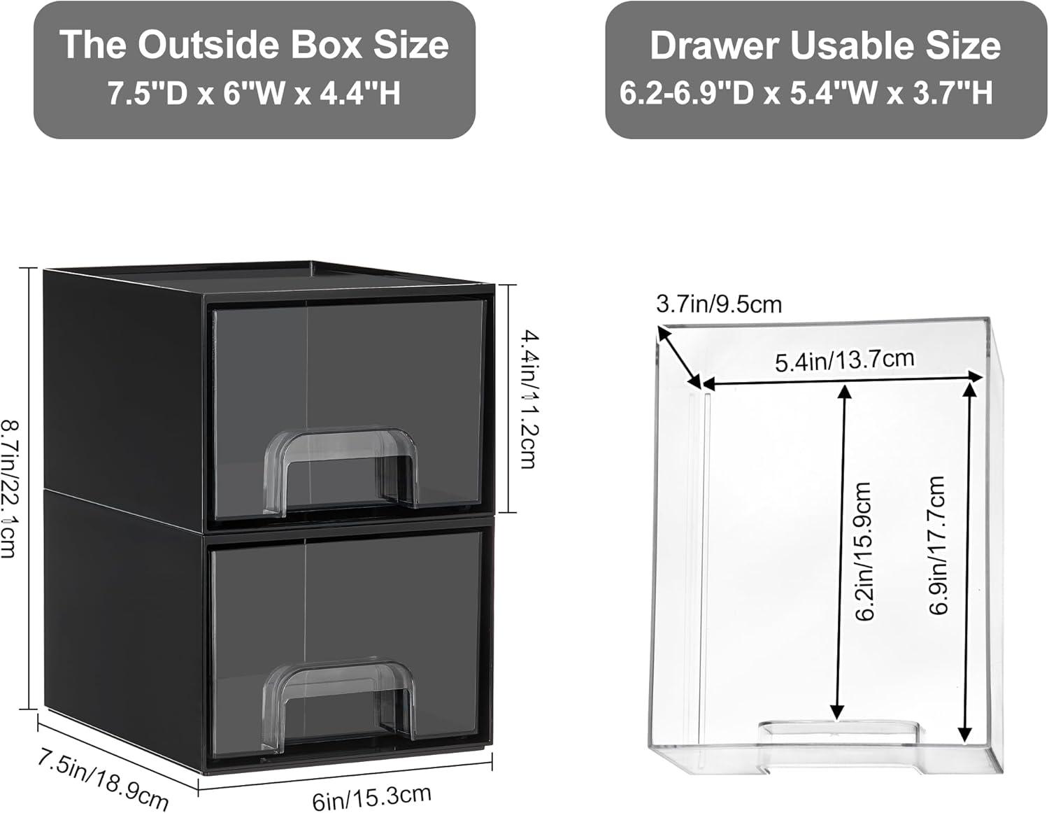Vtopmart 4Pack Small Stackable Storage Drawer, Bathroom Makeup ...