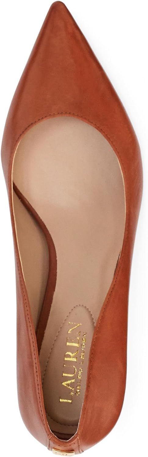 Lauren Ralph Lauren Women’s Adrienne Leather Pump(Deep Saddle Tan ...