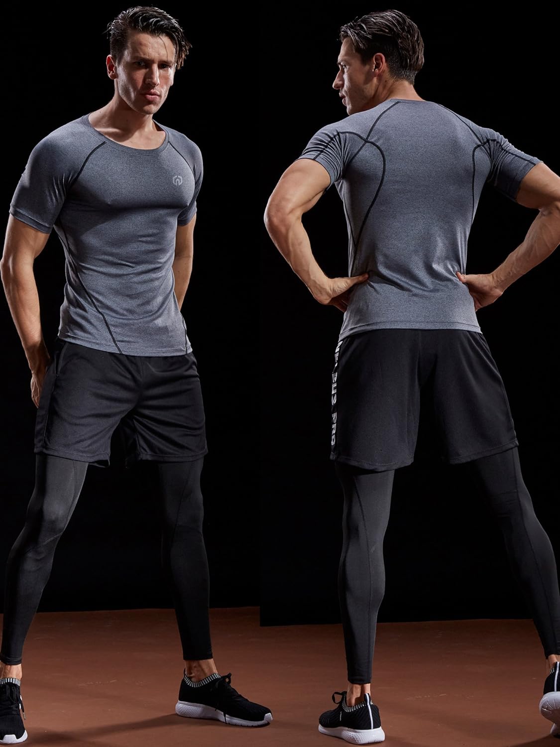 NELEUS Men’s Compression Baselayer Athletic Workout T Shirts(5022 Black ...