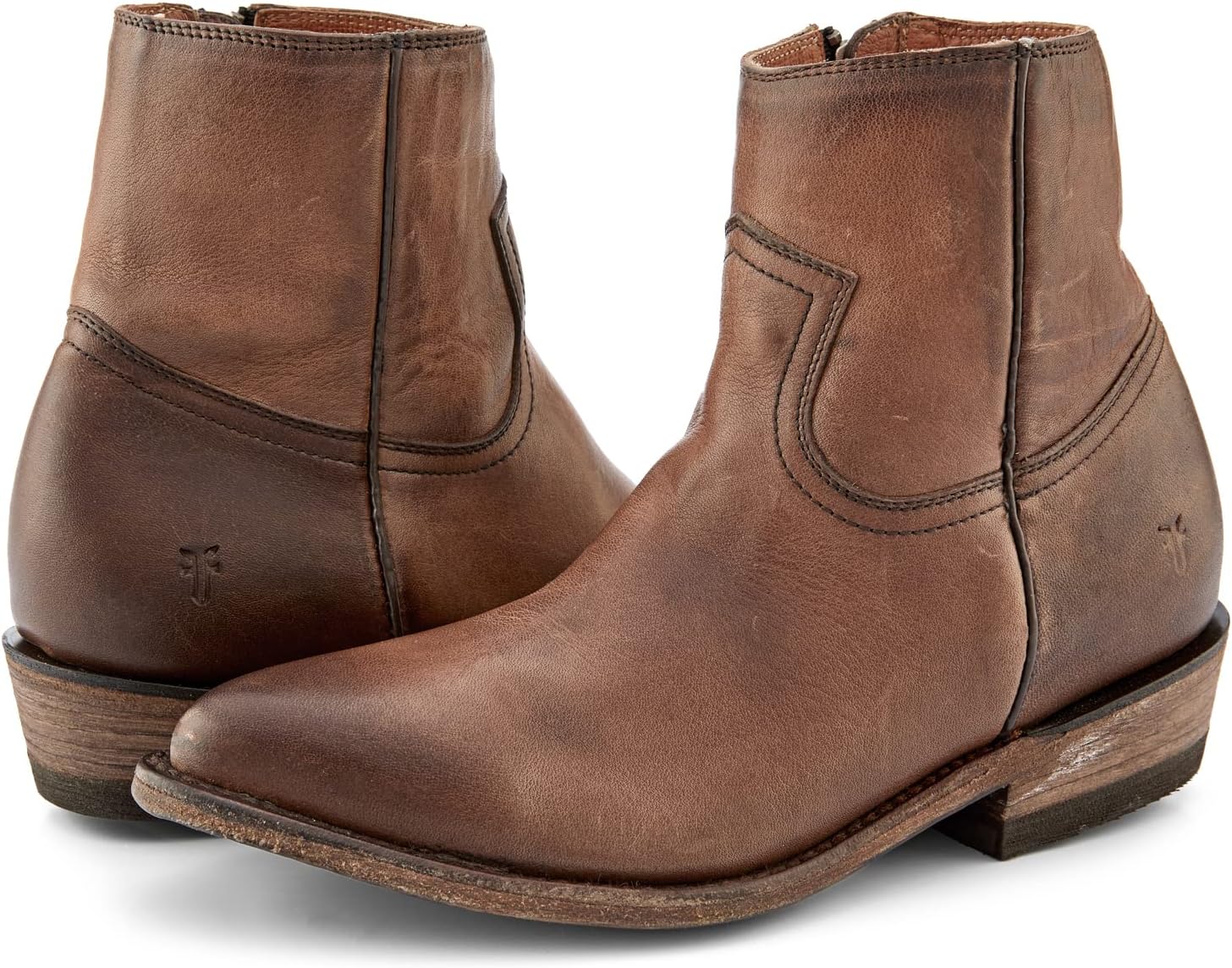 Frye Billy Inside Zip Booties for Women Crafted from Antiqued Leather ...