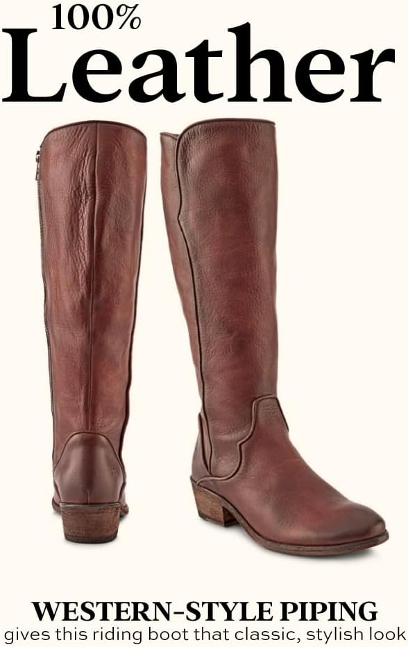 Frye Carson Piping Tall Boots for Women Made from Antiqued Pull-Up ...