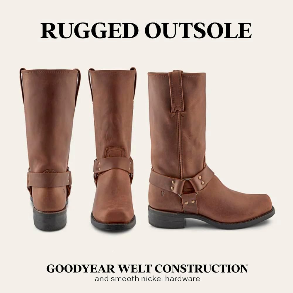 Frye Harness 12R Boots for Men with Oiled-Leather Upper, Goodyear Welt ...
