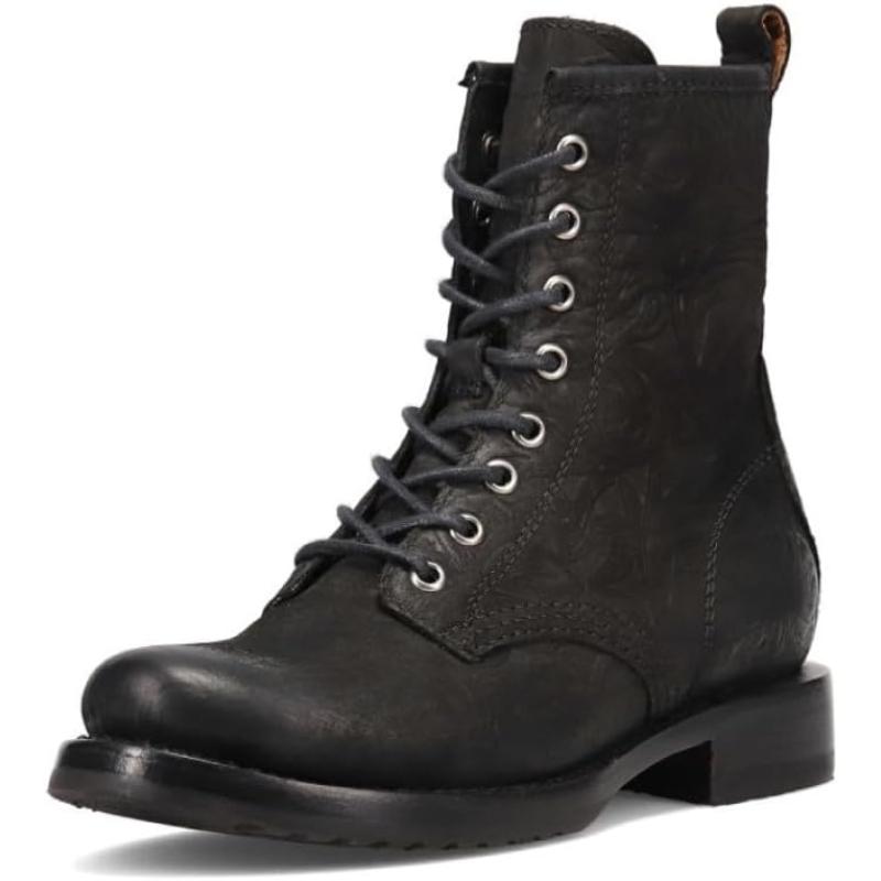 Frye Veronica Women’s Combat Boots Crafted from Hand-Burnished Vintage ...